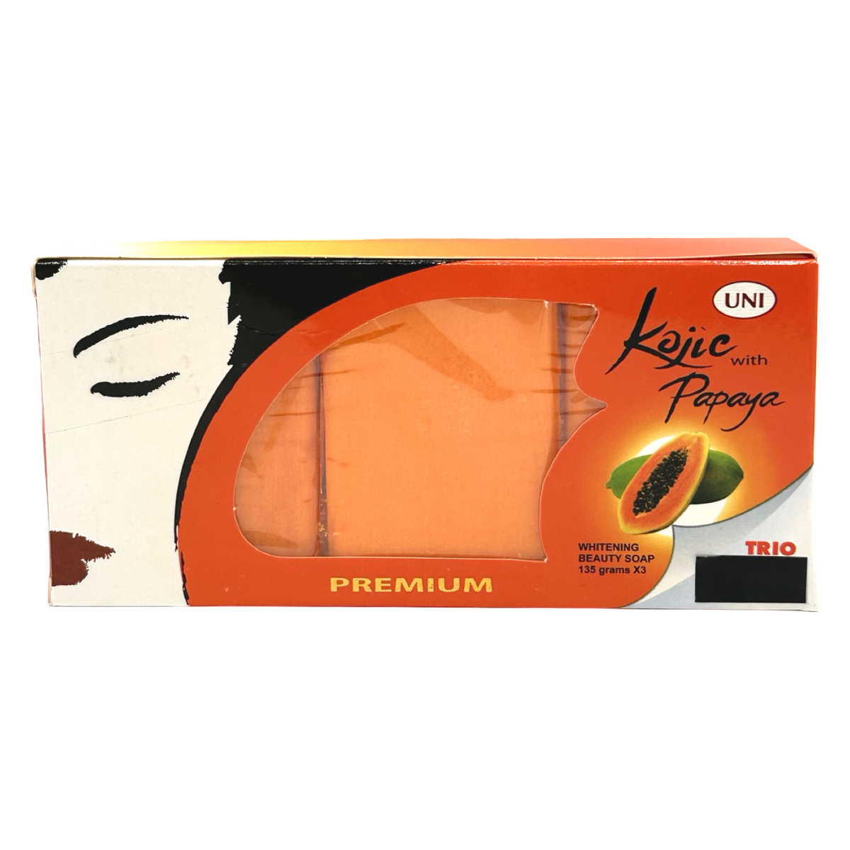 UNI - KOJIC with Papaya Soap - TRIO - 3 x 135G - 405 G – Sukli - Filipino Grocery Online USA