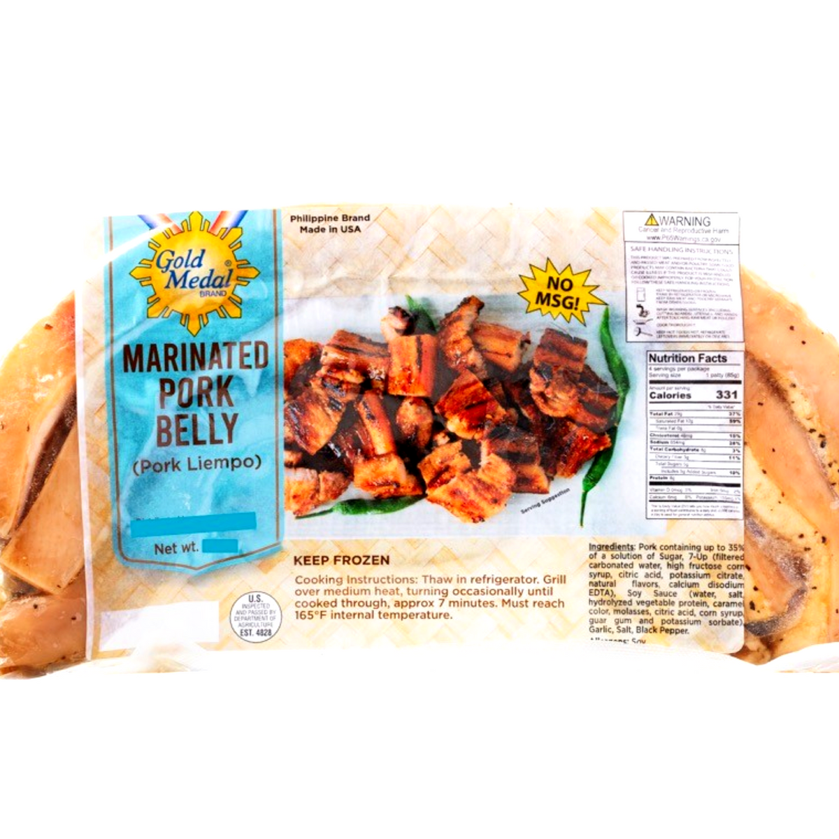 Gold Medal - Pork Belly (Pork Liempo) - Marinated - Ready To Grill - 1 ...