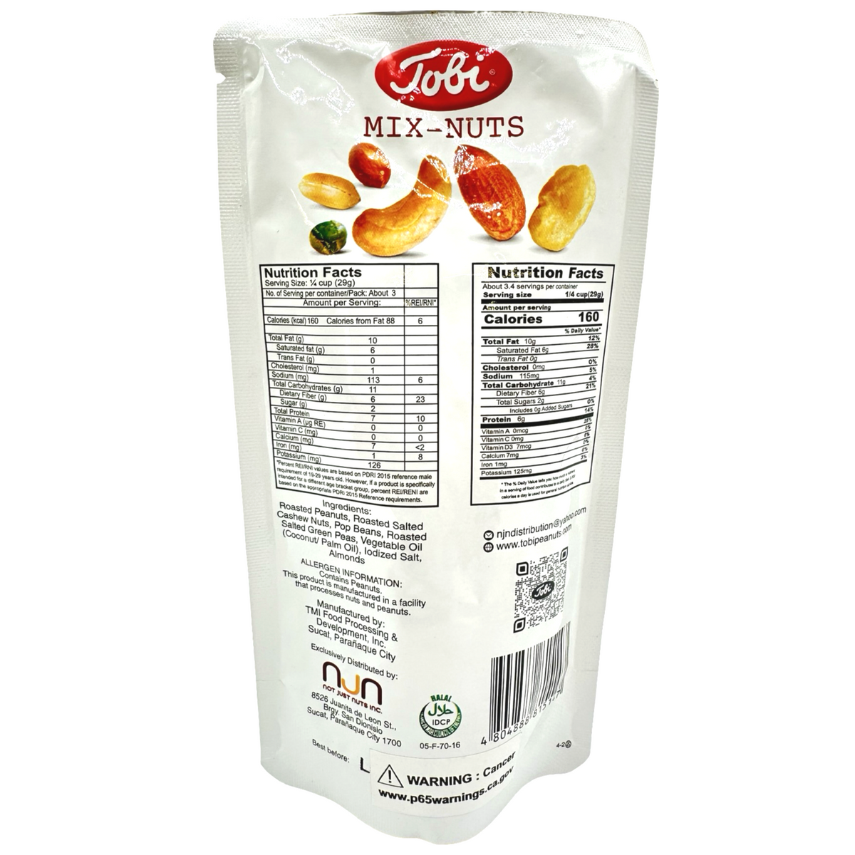 Tobi - Mix-Nuts - 100 G – Sukli - Filipino Grocery Online USA