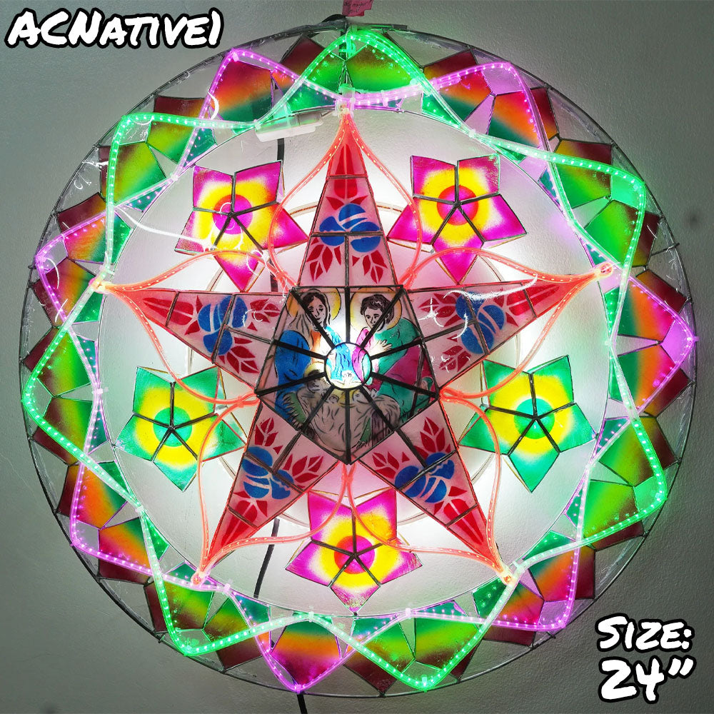 Philippines Christmas Capiz Parol Lantern Star (Tala) - Green/ Red/ Pu ...