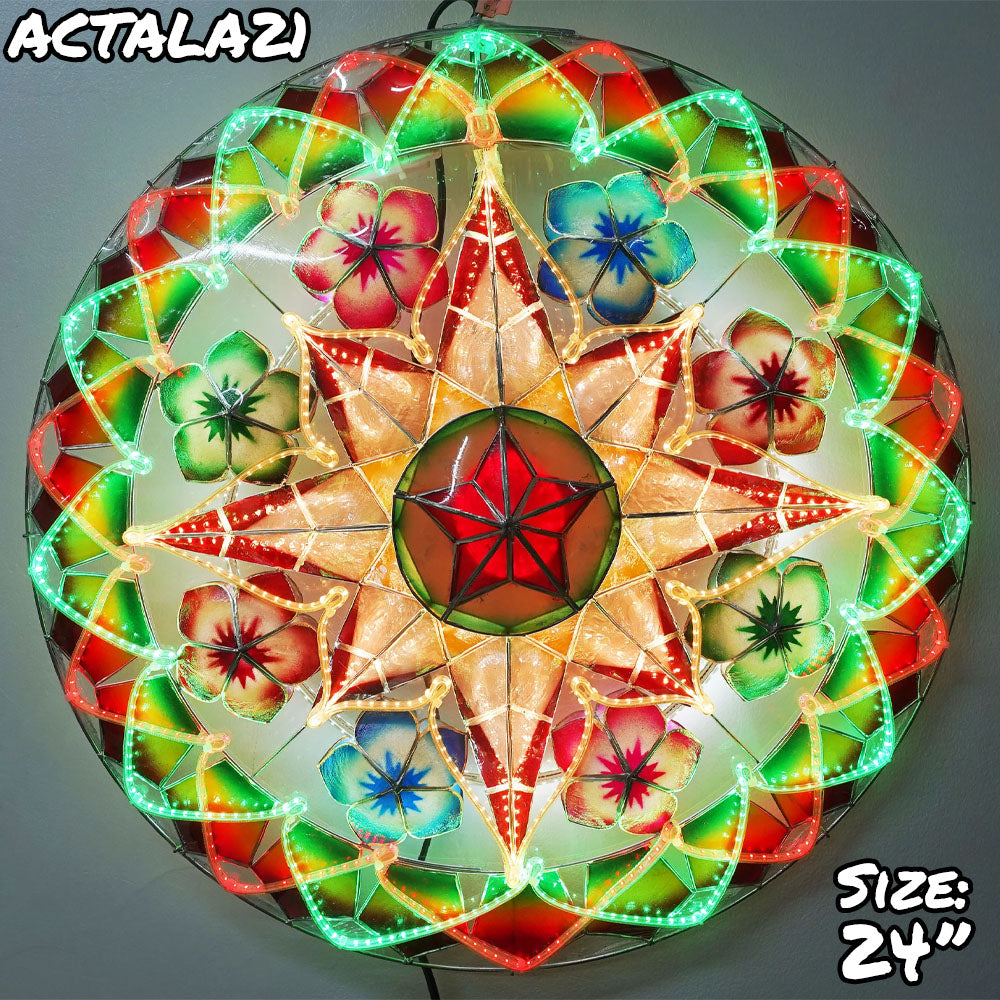 Philippines Christmas Capiz Parol Lantern Star (Tala) - Green/ Red/ Wh ...