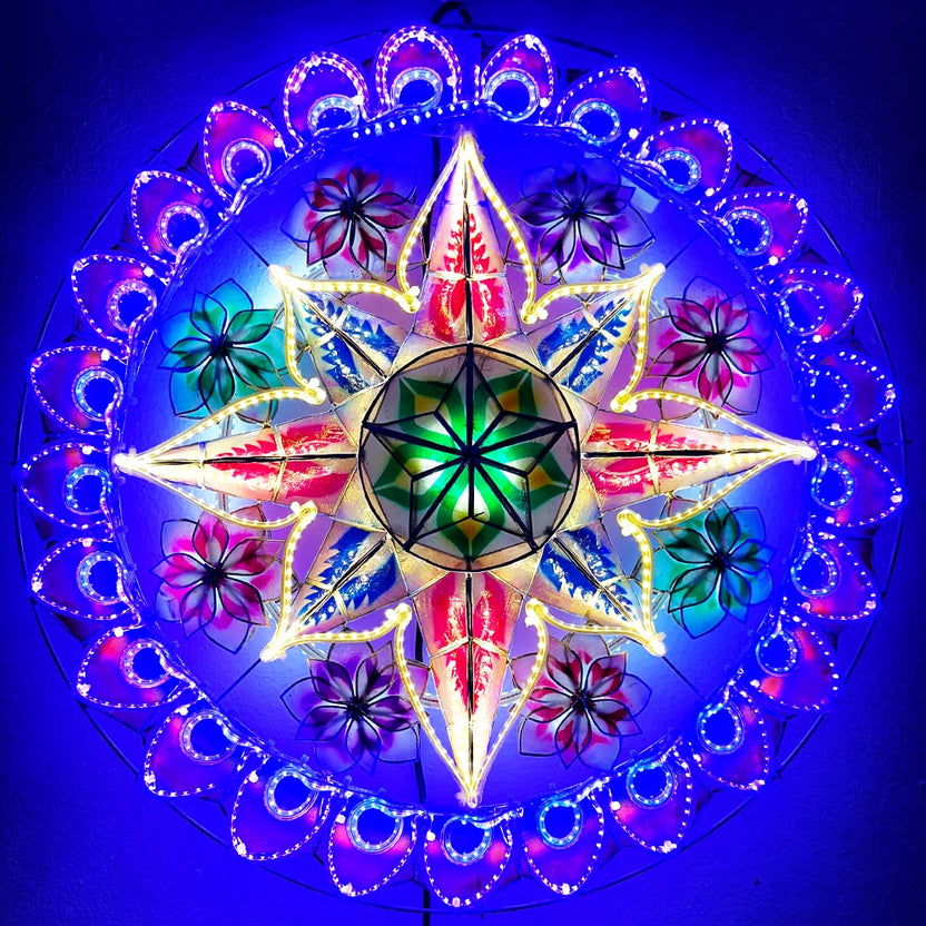 Philippines Christmas Capiz Parol Lantern Star (Tala) - Purple / Blue ...