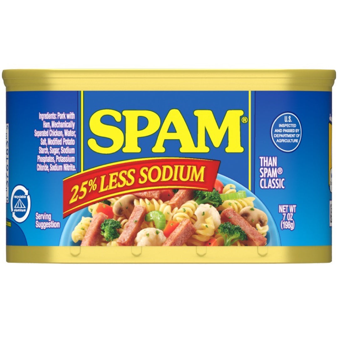 Spam - 25% Less Sodium - 7 OZ – Sukli - Filipino Grocery Online USA