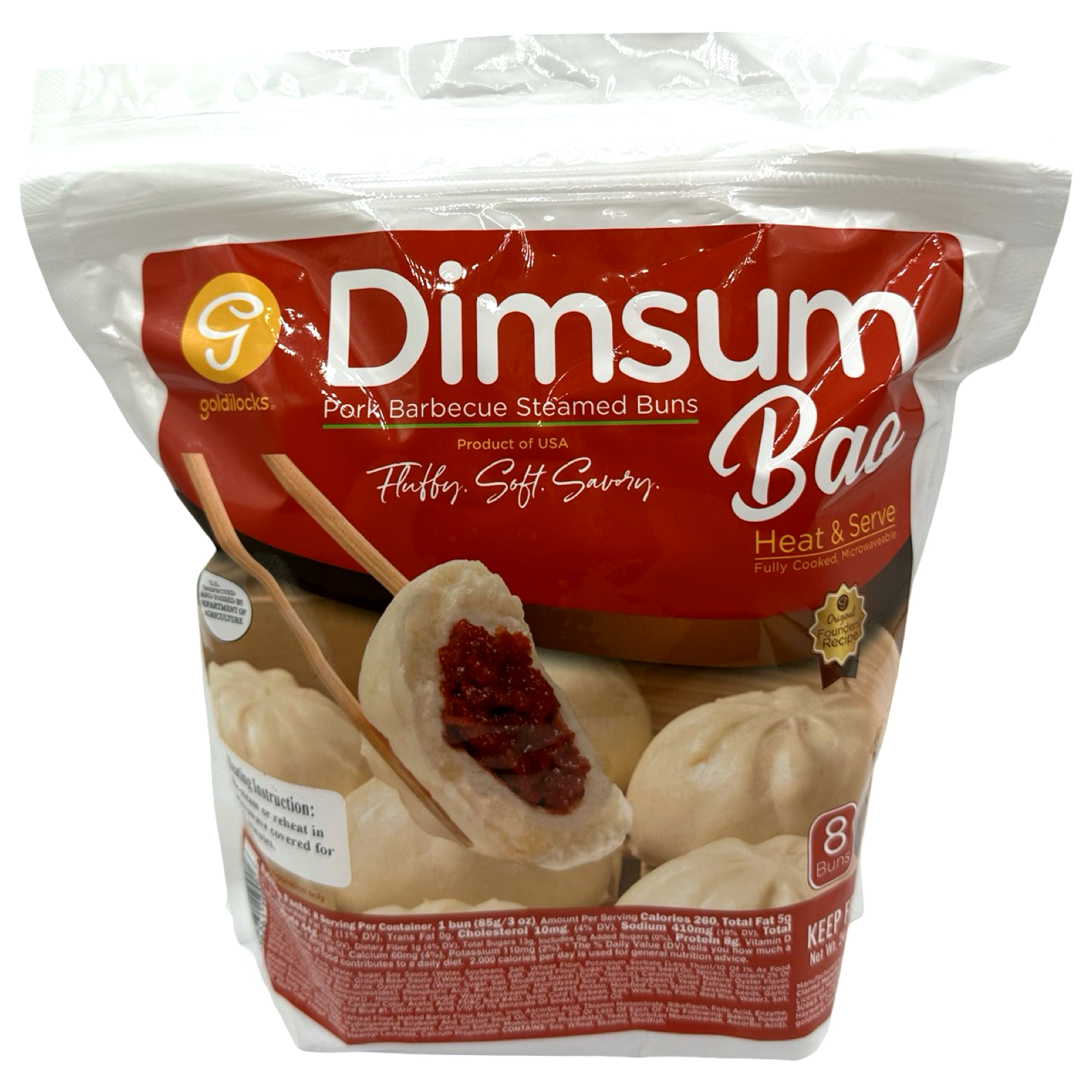 Goldilocks - Dimsum Pork Barbecue Steamed Buns - 8 PCS - 1.5 LBS ...