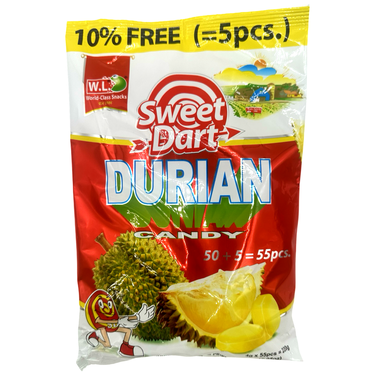 W.L. Foods - Sweet Dart - Durian Candy (55 pcs) - 220 G – Sukli ...