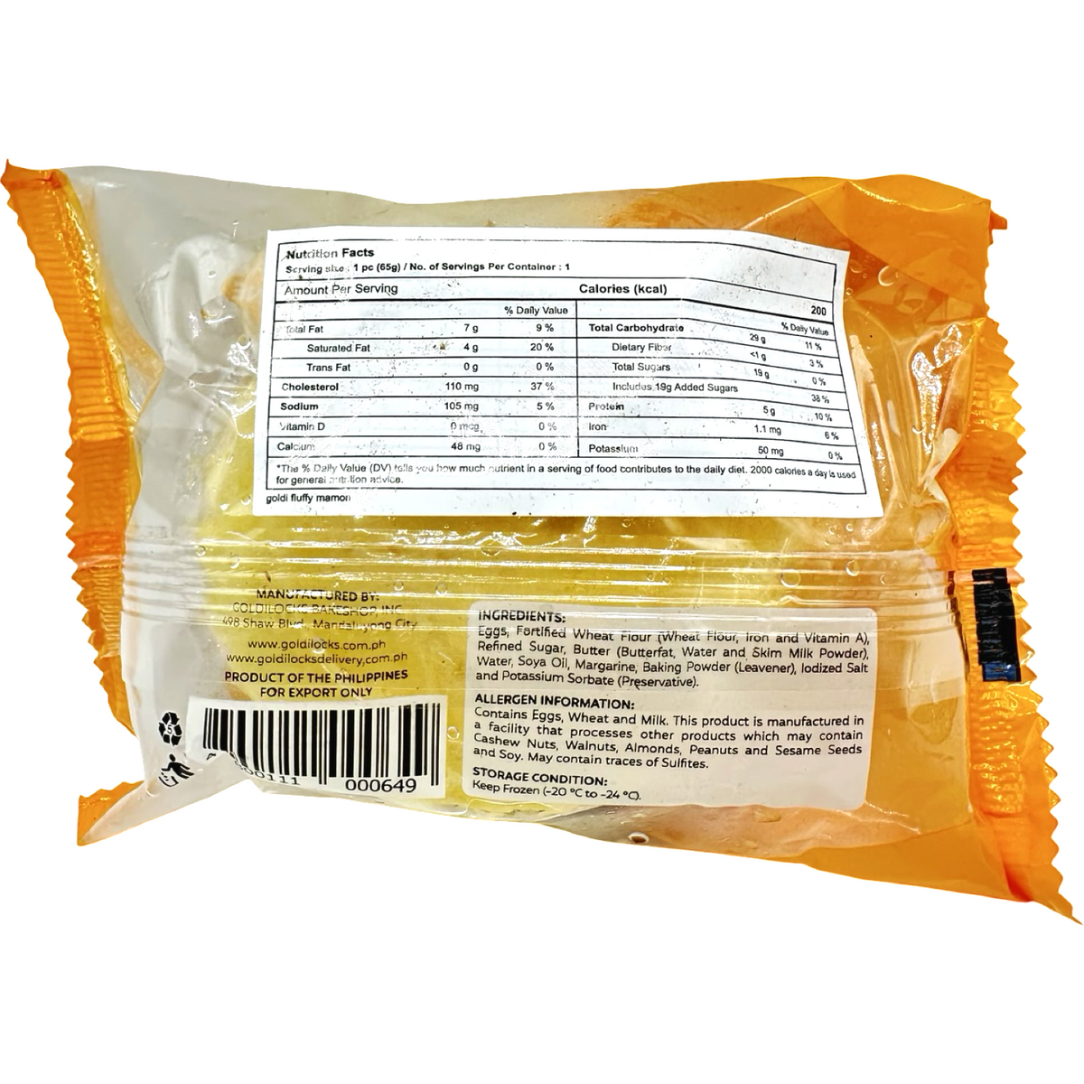Goldilocks - Fluffy Mamon - 65 G – Sukli - Filipino Grocery Online USA