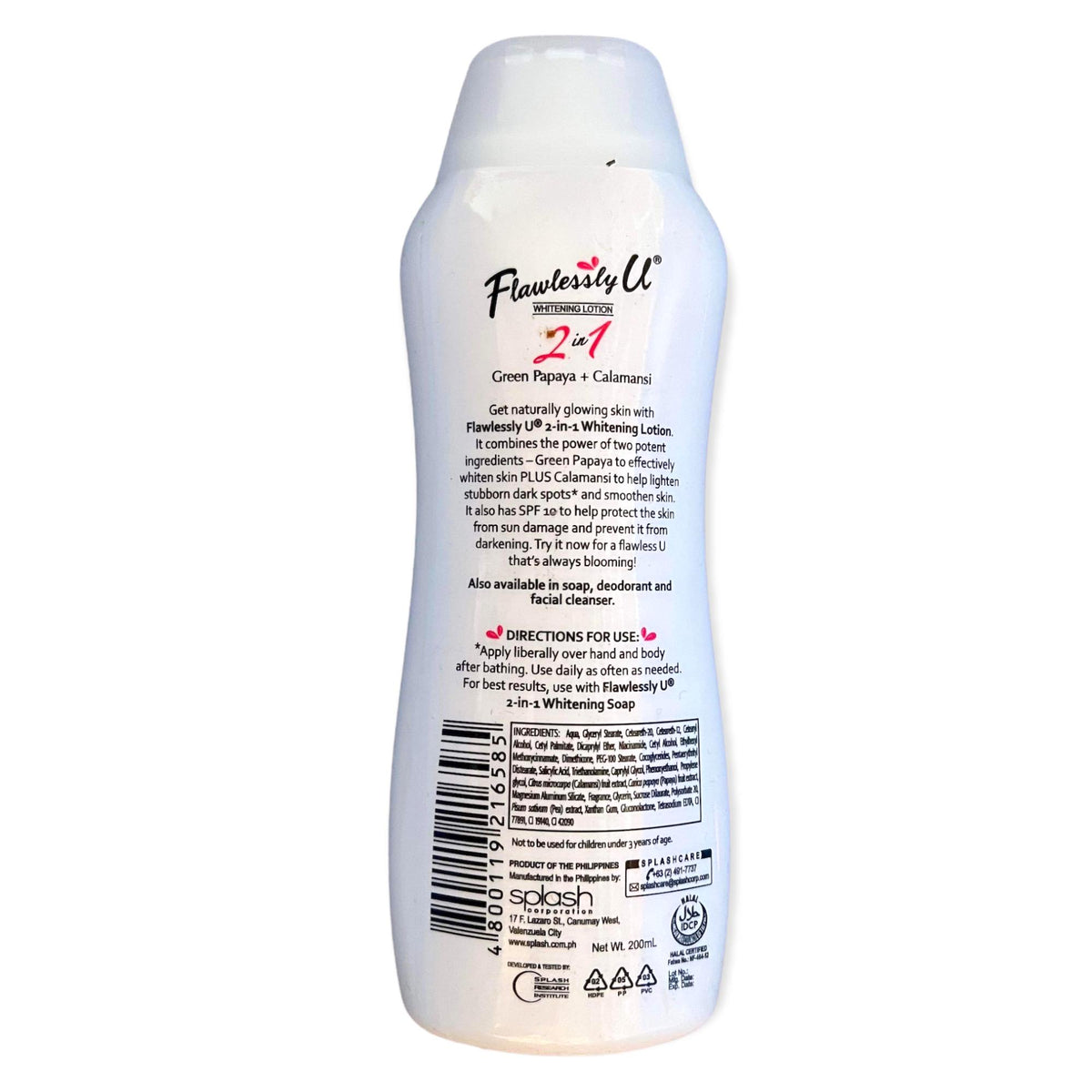 Flawlessly U - Lotion - 2 in 1 - Green Papaya + Calamansi - SPF 10 ...