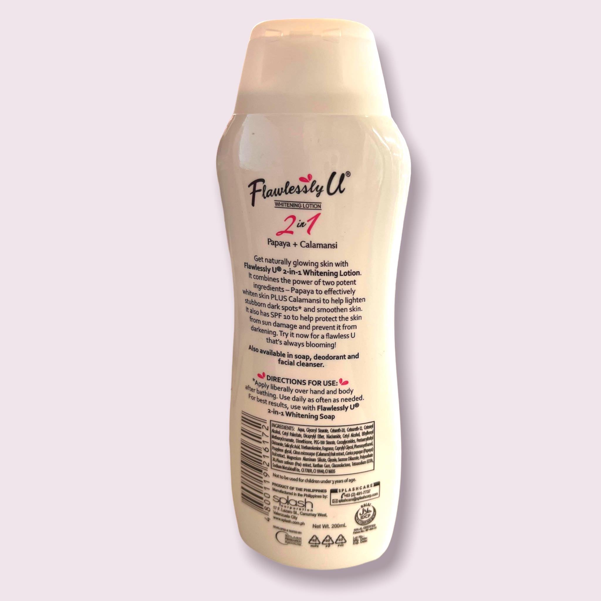 Flawlessly U - Whitening Lotion - 2 in 1 - Orange Papaya + Calamansi ...