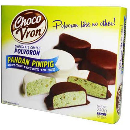ChocoVron - Chocolate Coated Polvoron - Pandan with Crisped Rice (Pini ...