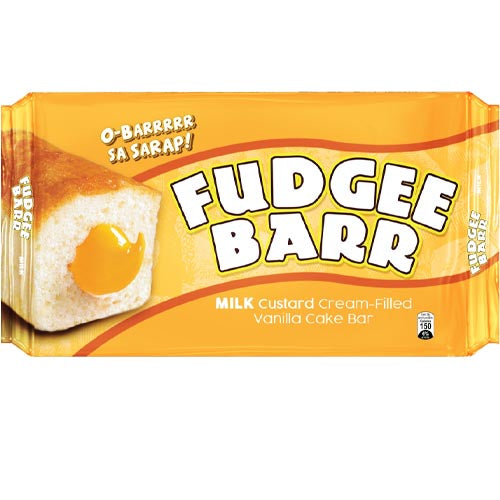 Rebisco - Fudgee Bar - Milk Custard Cream FIlled Vanilla Cake Bar - 10 ...