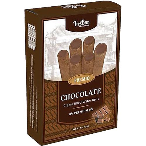 TresBon - Premio - Chocolate Cream Filled Wafer Rolls - Premium - 120 ...